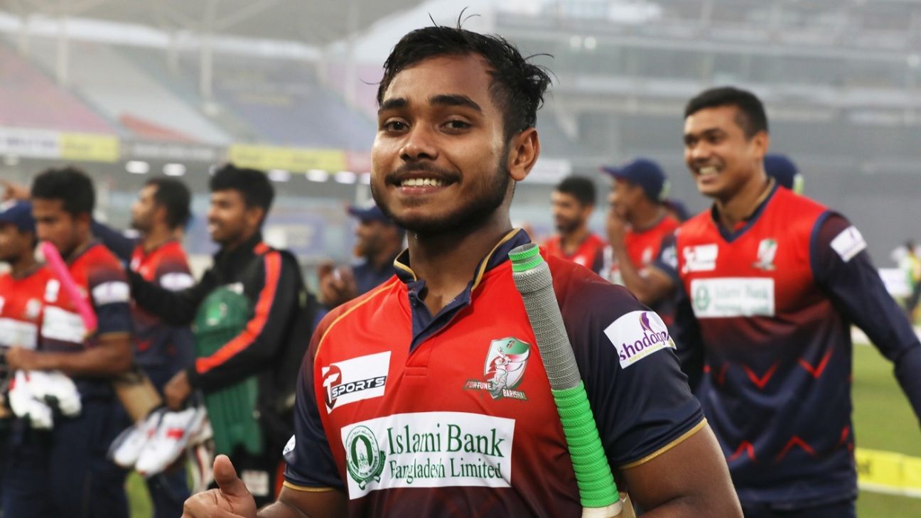 Parvez Hossain Emon 100, Rabbi hat-trick in Barishal win; Shamsur sees Chattogram home - ESPN