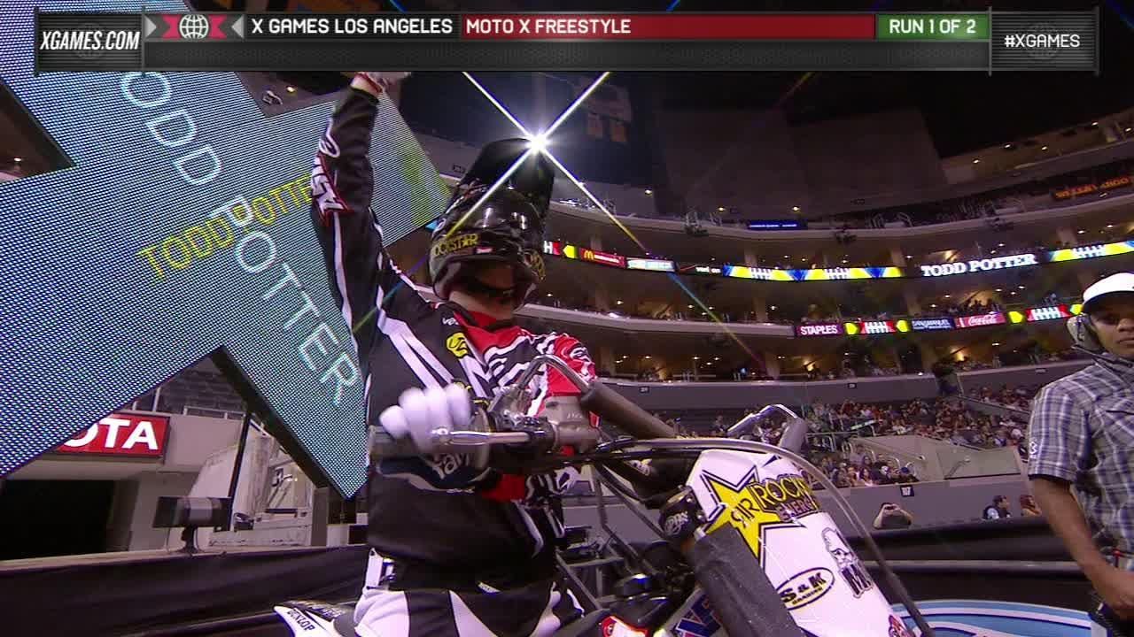 Todd Potter Moto X Freestyle final, Run 1 - ESPN Video