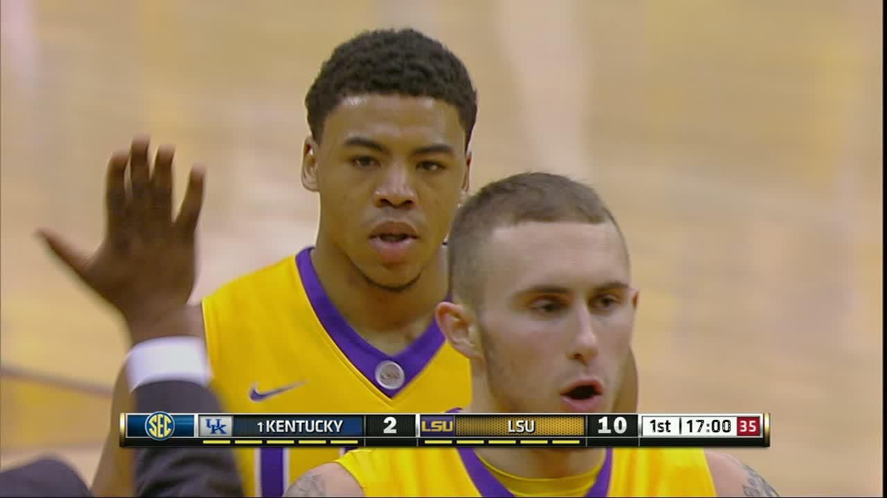 1H LSU J. Patterson made Layup. Assisted by J. Mickey. - ESPN Video