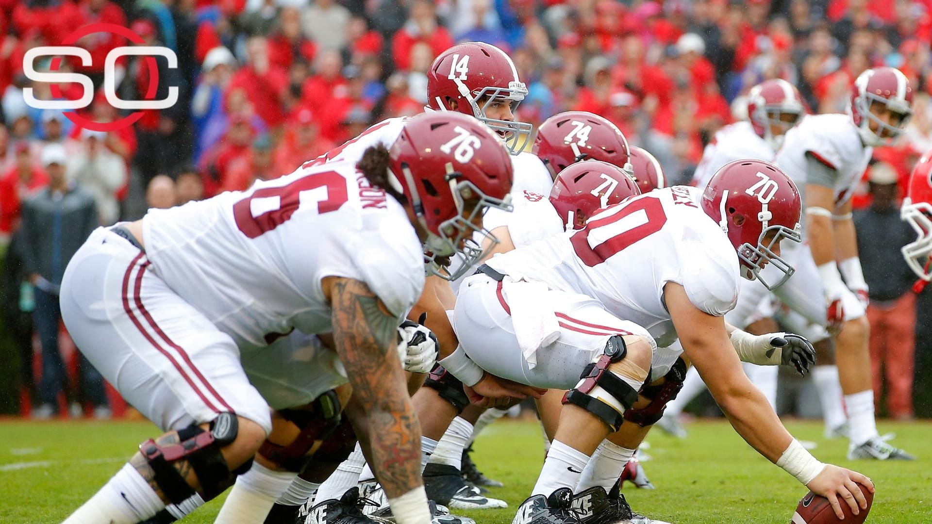 Alabama offensive line facing tough test from Texas A&M defense - ESPN ...