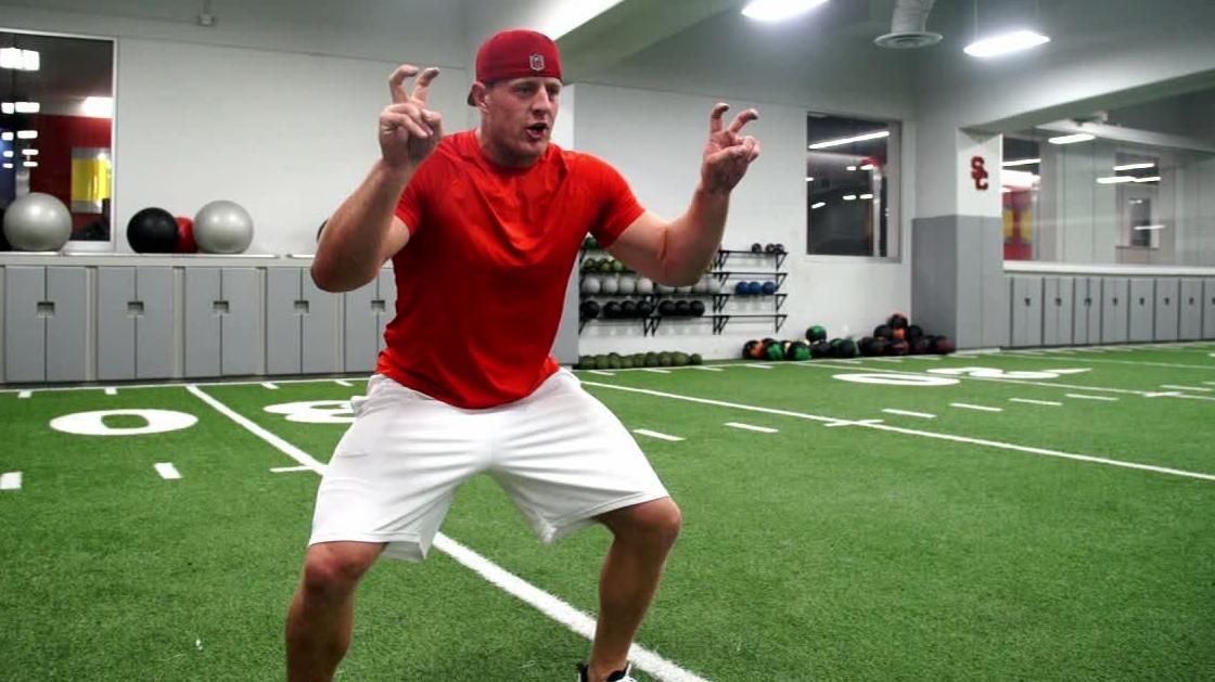 E:60 Extra: JJ Watt gets amped up for workout with impressions - ESPN Video