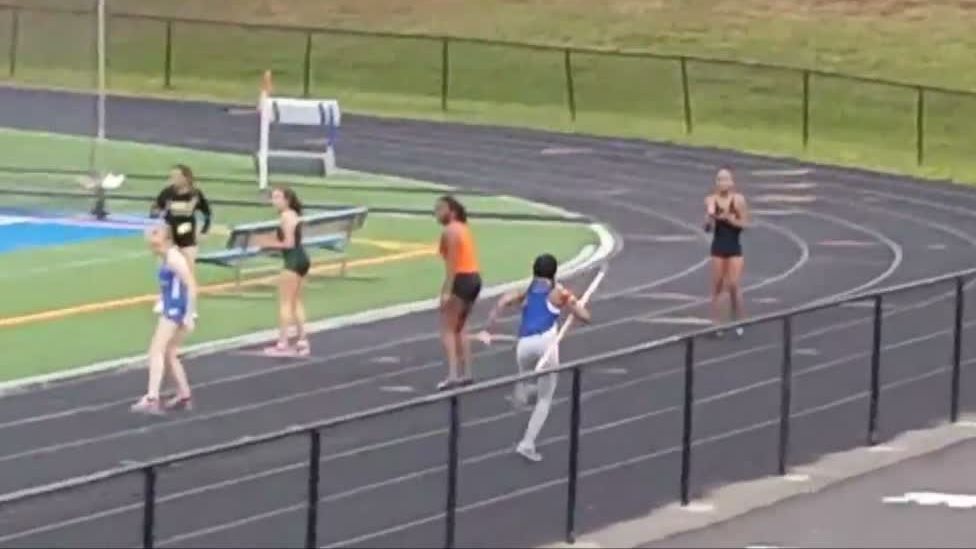 Track team wins race with pole instead of baton - ESPN Video