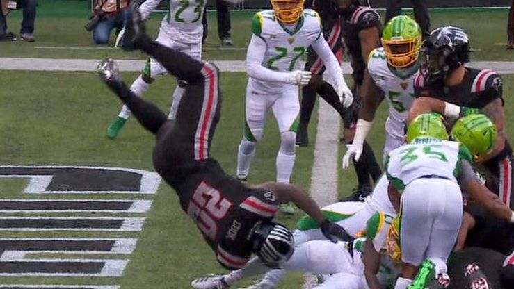 Cook flips into the end zone for the one-point conversion - ESPN Video