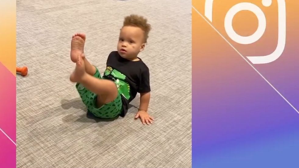Steph's son shows out in adorable gym session - ESPN Video