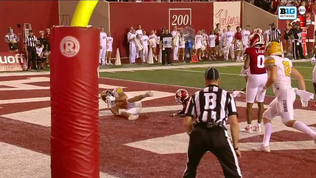 Hayden Hatten scores 16-yard Receiving TD vs. Indiana Hoosiers - ESPN Video