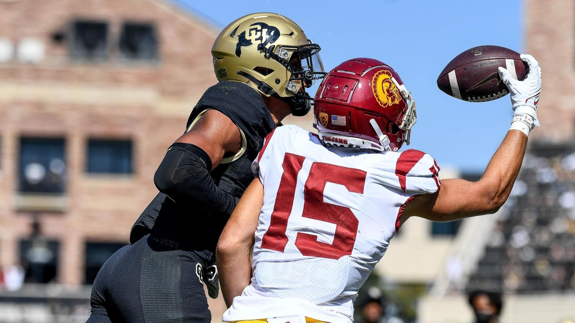 Drake London makes two amazing catches on USC TD drive - ESPN Video