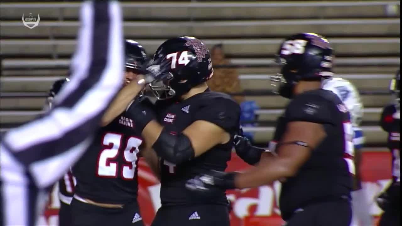 Levi Lewis with 14-yard touchdown Pass to Peter Leblanc vs. Georgia ...