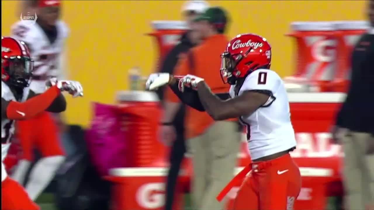 Christian Holmes makes timely INT vs. West Virginia - ESPN Video