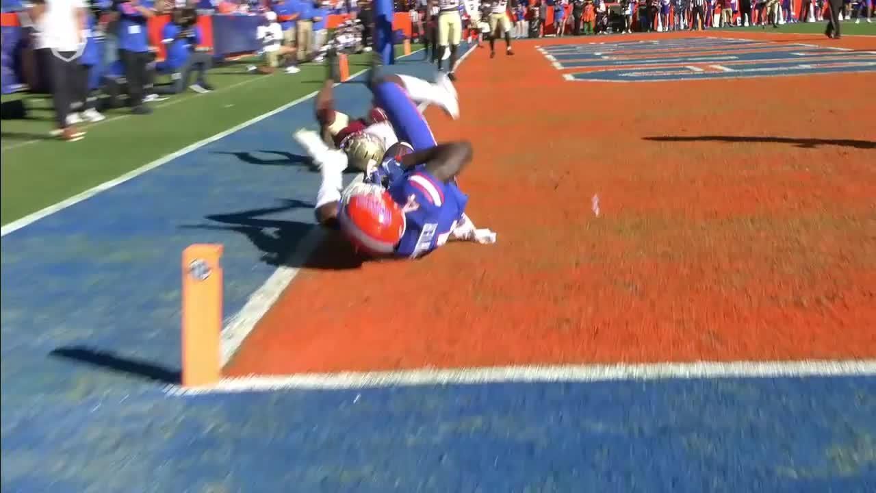 Justin Shorter makes a juggling circus catch for a Gators TD - ESPN Video