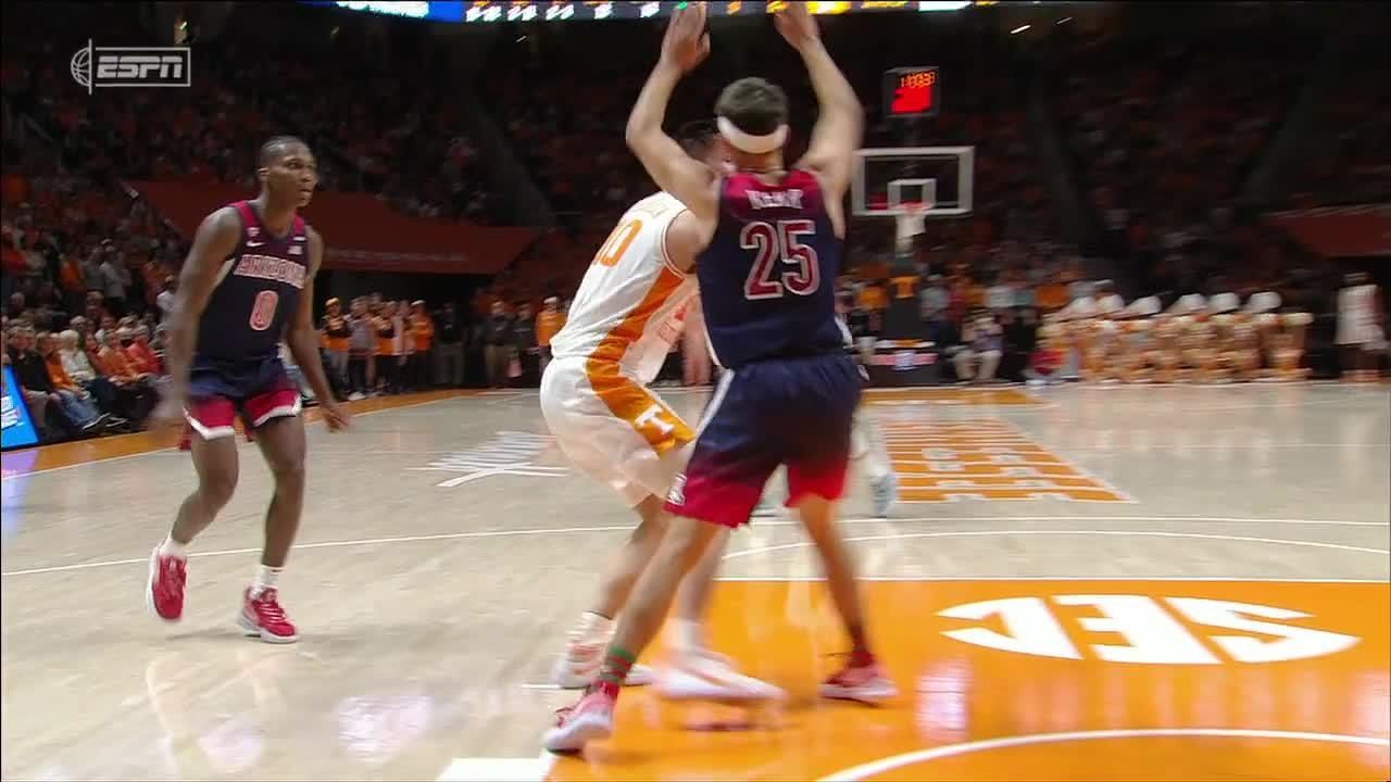 John Fulkerson flings up and-1 shot for Tennessee - ESPN Video