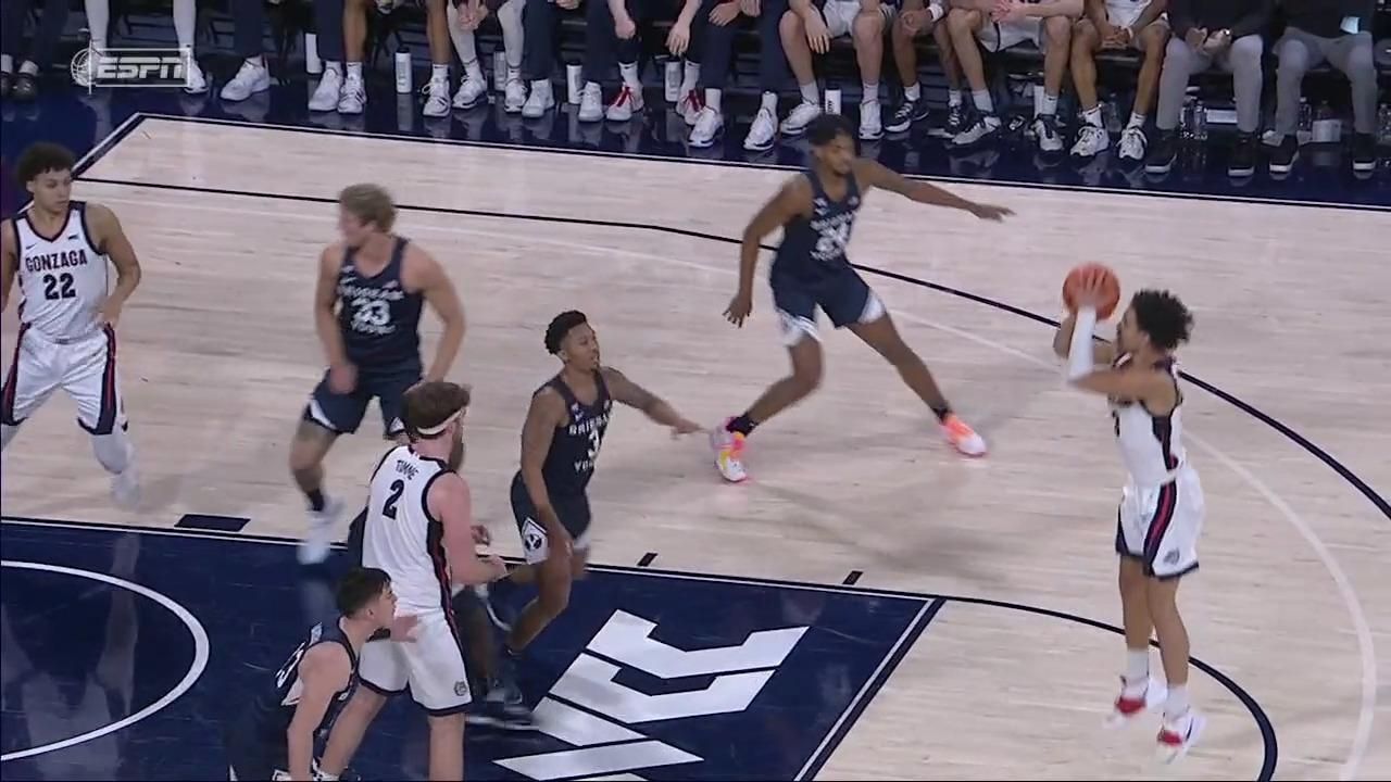 Gonzaga's Nembhard sheds defender on sweet step-back jumper - ESPN Video