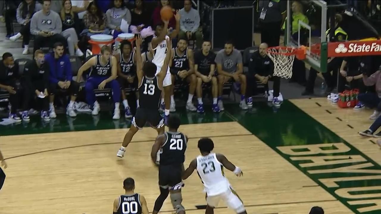 Dale Bonner finds LJ Cryer for 3 to extend Baylor's early lead - ESPN Video