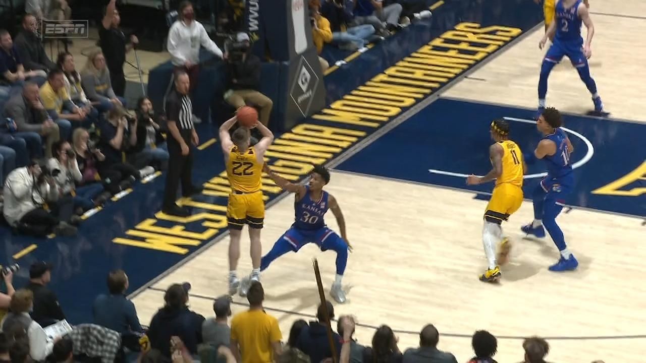 Sean McNeil hits a major 3 to put the Mountaineers within 2 - ESPN Video