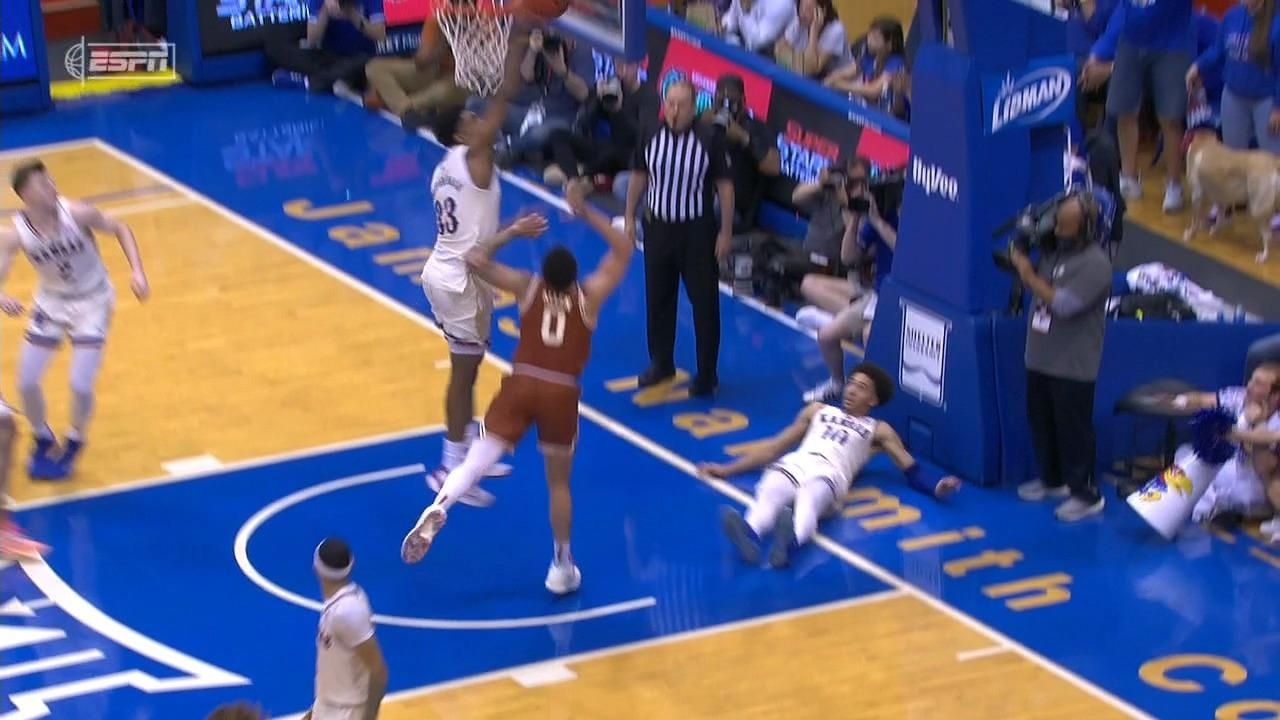 David McCormack soars through the air for this huge rejection vs. Texas ...