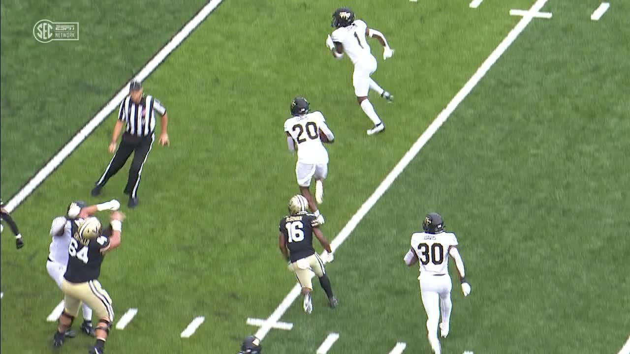 Coby Davis' pick-6 gives Wake Forest a lead - ESPN Video