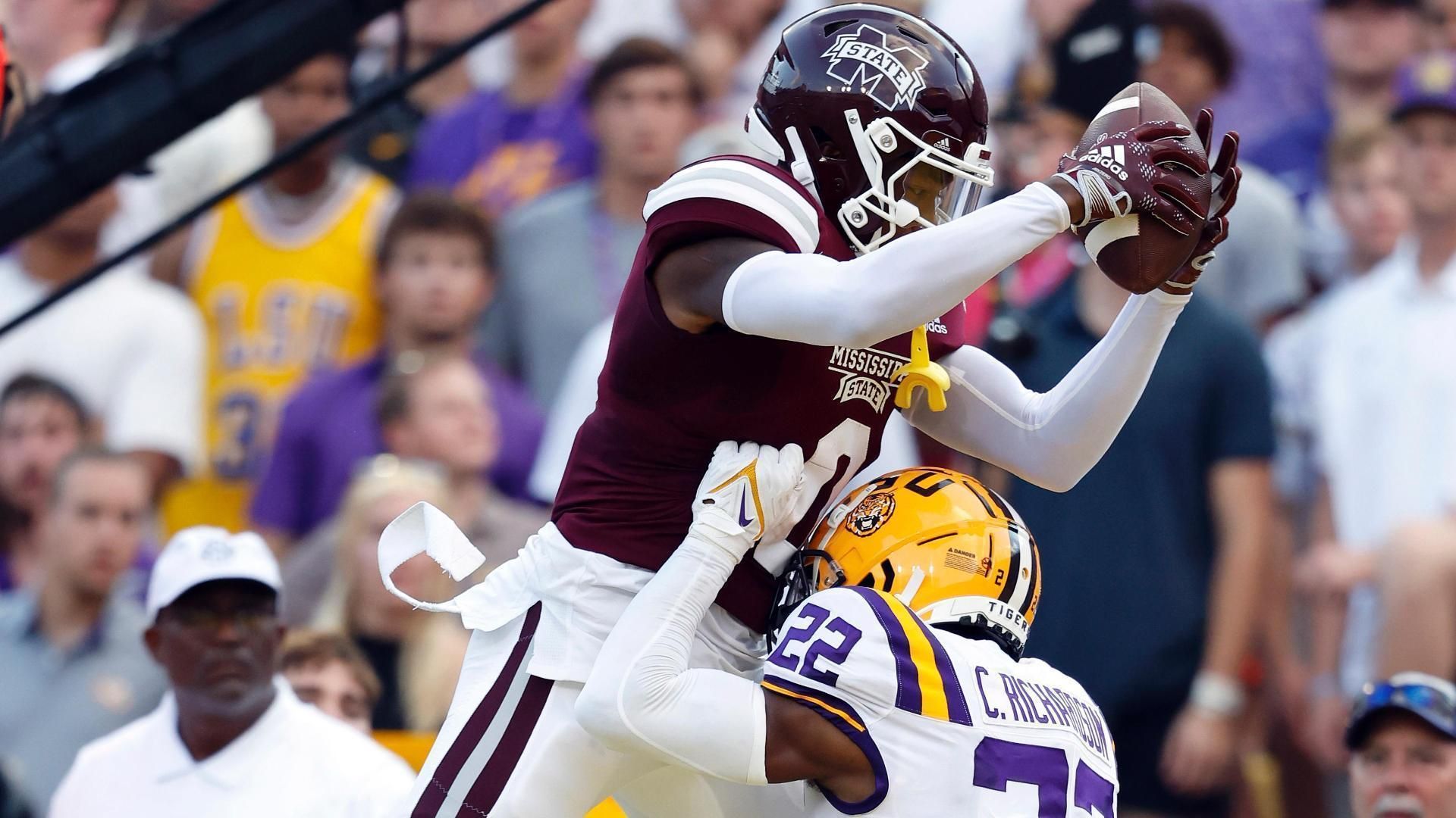 Rara Thomas Mosses his defender for another Mississippi State TD - ESPN ...