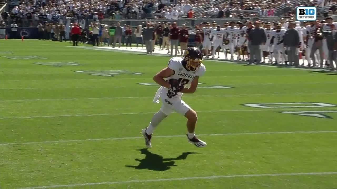 Touchdown! Finn Hogan makes TD catch for Central Michigan - ESPN Video