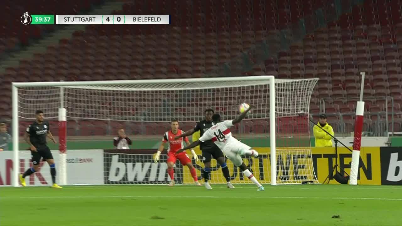 Silas Mvumpa goal 40th minute VfB Stuttgart 4-0 Arminia Bielefeld ...
