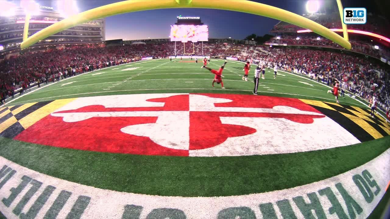 Unsportsmanlike cartwheel? Maryland lineman gets flagged for ...