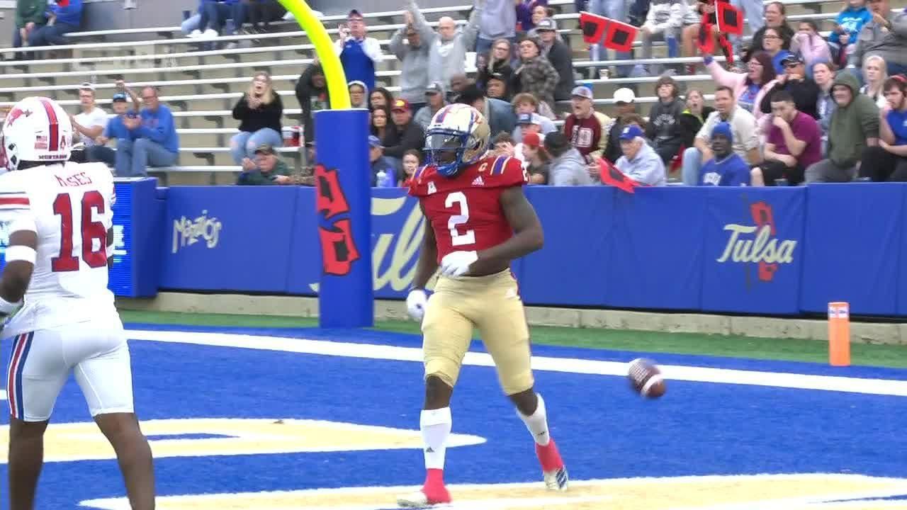 Keylon Stokes makes an impressive grab for a Tulsa TD - ESPN Video