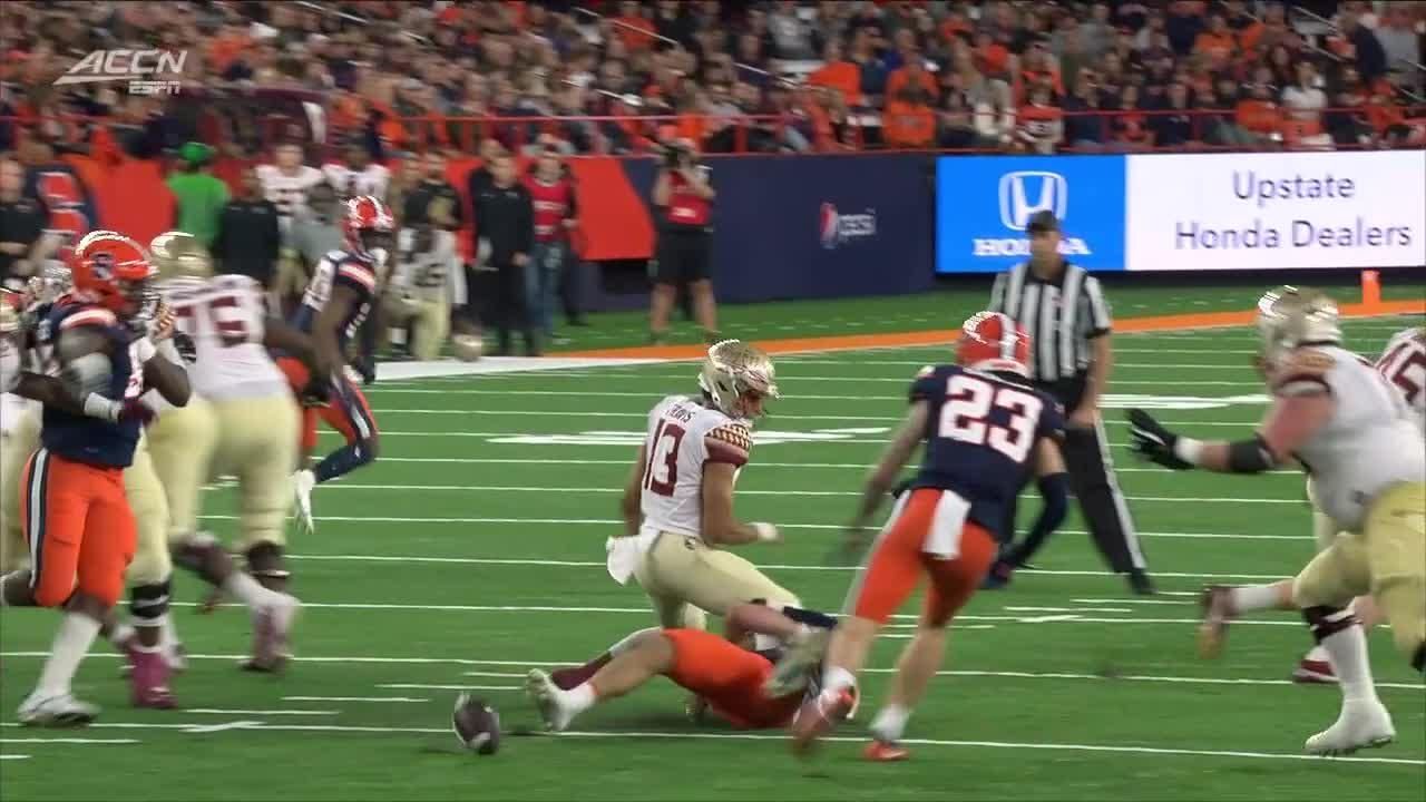 Derek Mcdonald drops opposing QB for the sack - ESPN Video