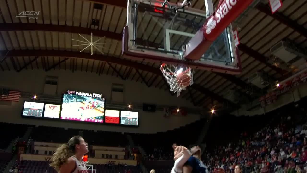 Steph Davis makes the nice jumper against the Virginia Tech Hokies ...