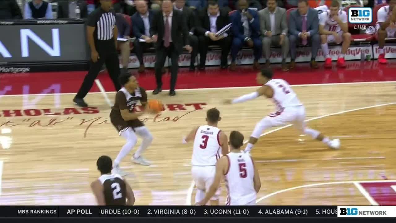 Evan Taylor hits the 3-point shot vs. Wisconsin Badgers - ESPN Video