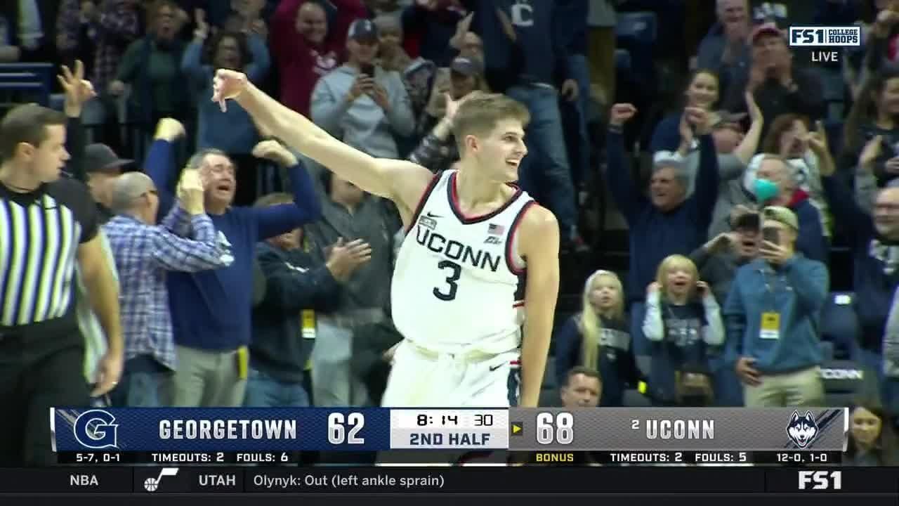 Joey Calcaterra drills 3 from way downtown for UConn - ESPN Video