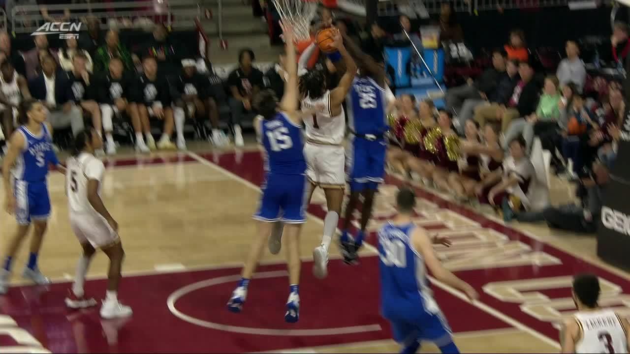 Mark Mitchell denies Boston College Eagles with block - ESPN Video