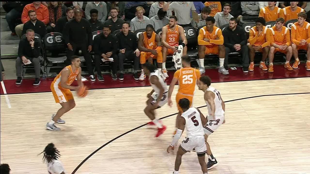 Tyreke Key drills triple in from South Carolina Gamecocks vs. Tennessee ...