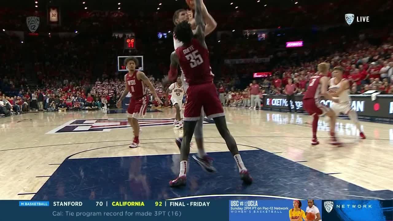 Azuolas Tubelis makes the nice jumper against the Washington State ...