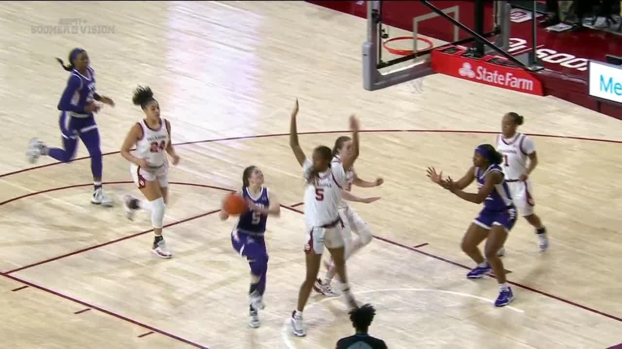 Kiersten Johnson with the massive swat at the rim - ESPN Video