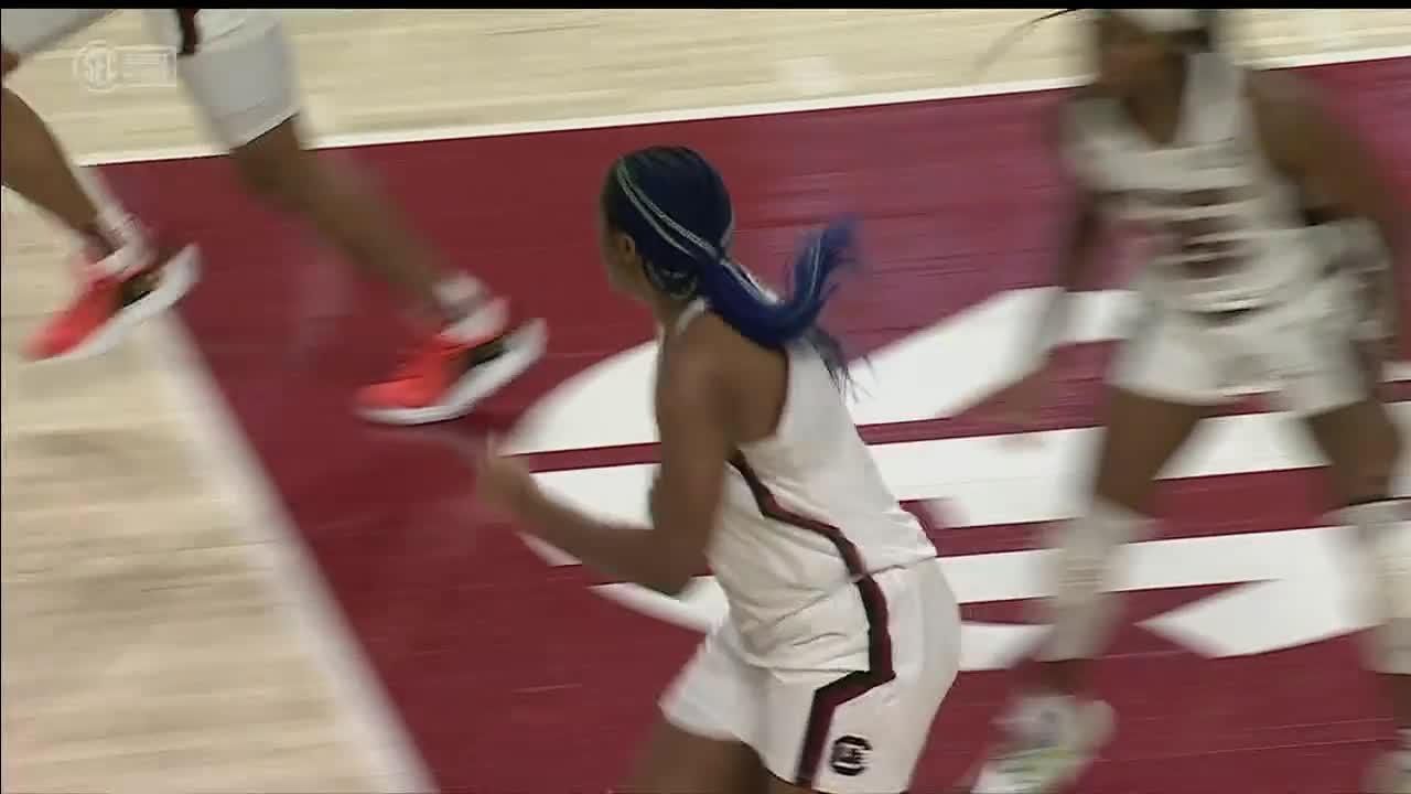 Aliyah Boston makes a great defensive play for the steal - ESPN Video