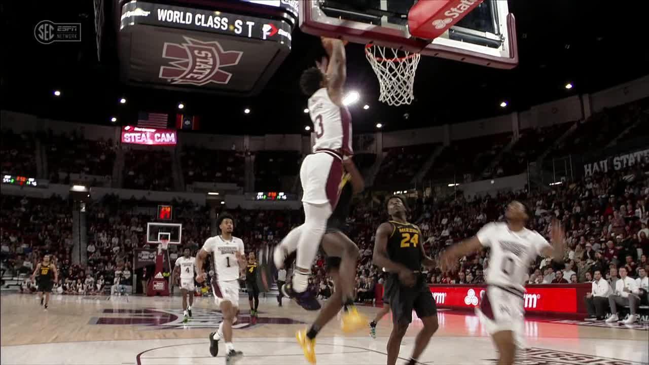Shakeel Moore soars for a Mississippi State alley-oop - ESPN Video