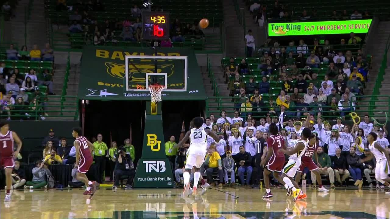 Adam Flagler drills trey in from Baylor Bears vs. Oklahoma Sooners ...
