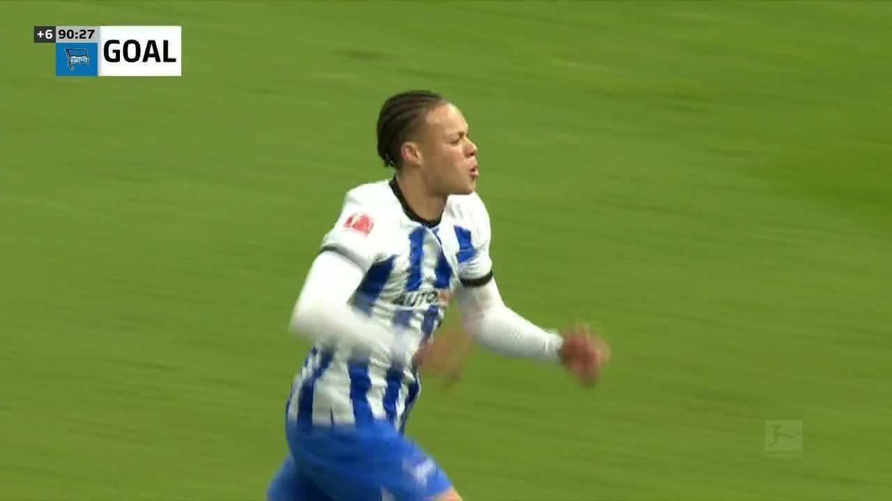 Derry Scherhant goal 91st minute Hertha Berlin 3-1 Borussia Monchengladbach - ESPN Video