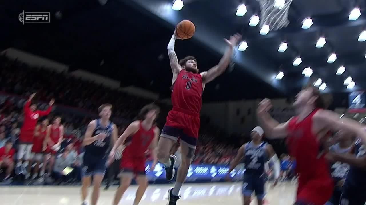 Logan Johnson throws down powerful dunk vs. BYU Cougars - ESPN Video