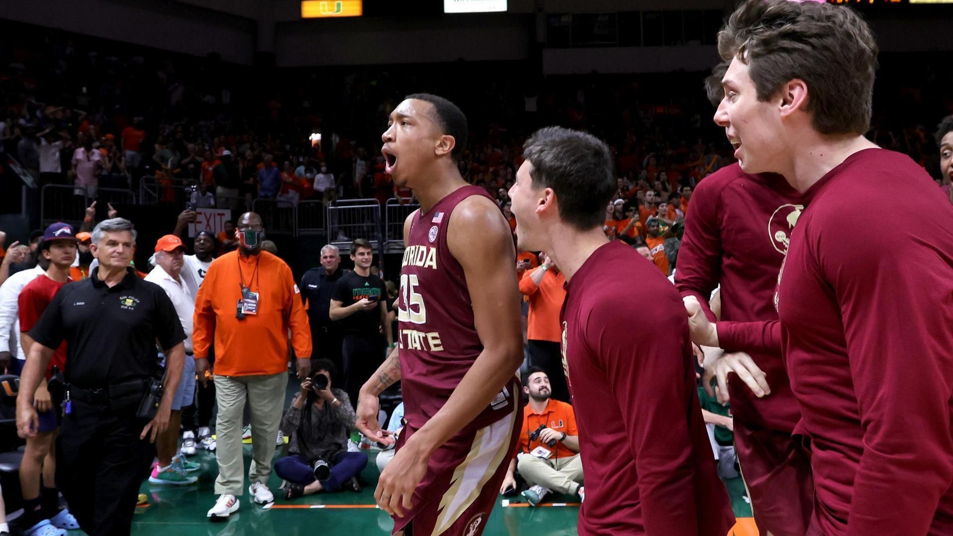 FSU upsets No. 13 Miami on buzzer-beating 3 from Matthew Cleveland ...