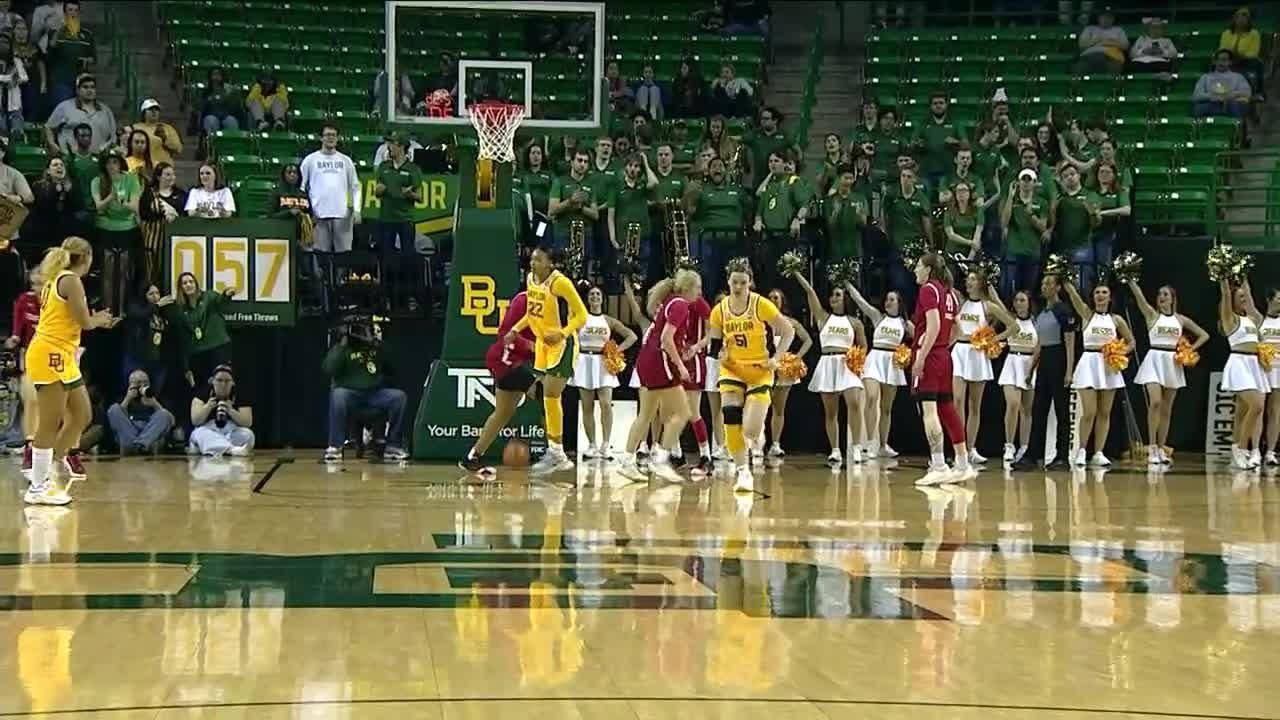 Caitlin Bickle makes the nice jump shot against the Texas Tech Lady ...