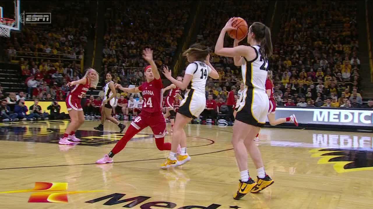 Caitlin Clark nails 3-pointer from downtown - ESPN Video