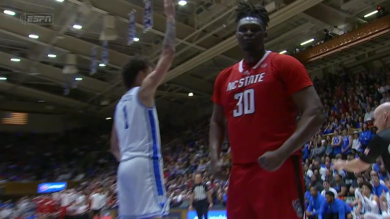D.J. Burns muscles in and-1 for NC State - ESPN Video