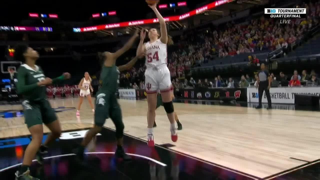 Mackenzie Holmes rolls hard to the basket for the finish - ESPN Video