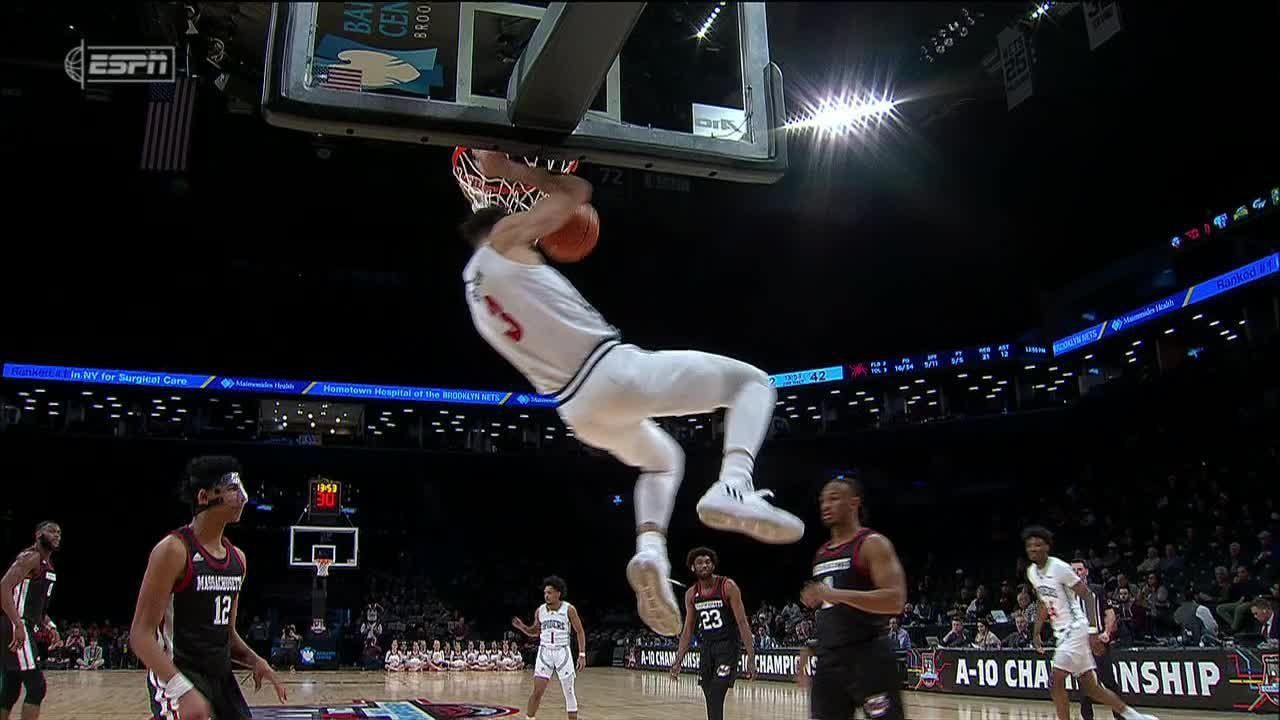 Tyler Burton rises for a massive dunk - ESPN Video