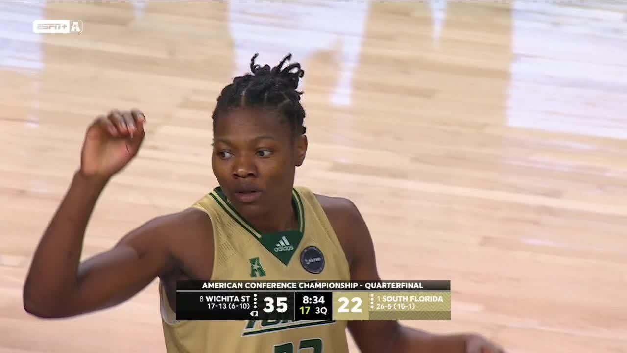 Dulcy Fankam Mendjiadeu with the and-1 for South Florida - ESPN Video