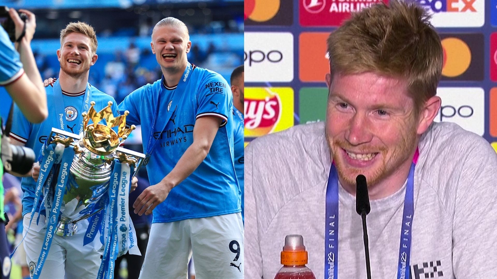 Laughter as De Bruyne compares Haaland to his wife - ESPN Video