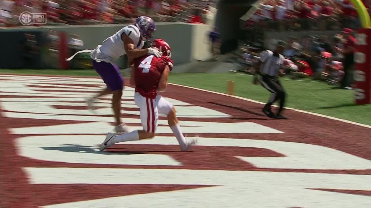 Isaac TeSlaa hauls in an Arkansas TD - ESPN Video