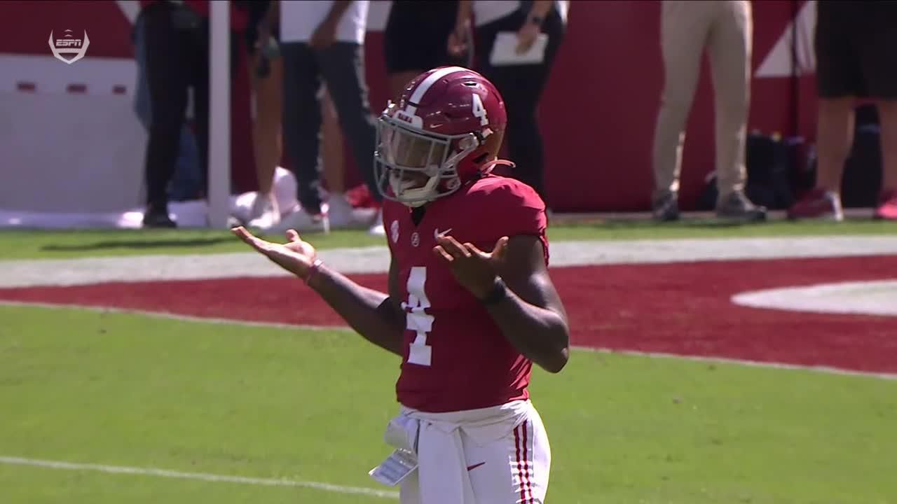 Jalen Milroe airs it out for a 79-yard Bama TD - ESPN Video