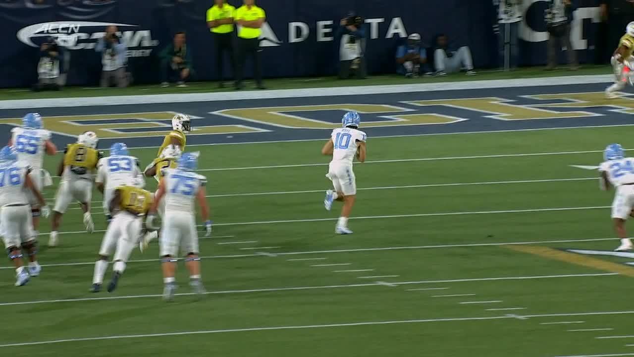 Drake Maye rushes in for 14-yard rushing touchdown - ESPN Video