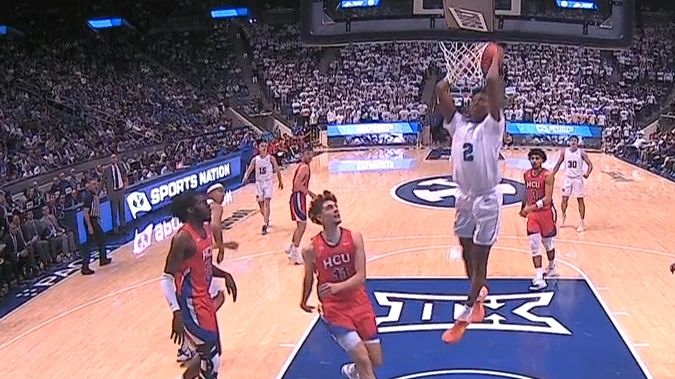 Jaxson Robinson jackhammers home a slam for BYU - ESPN Video