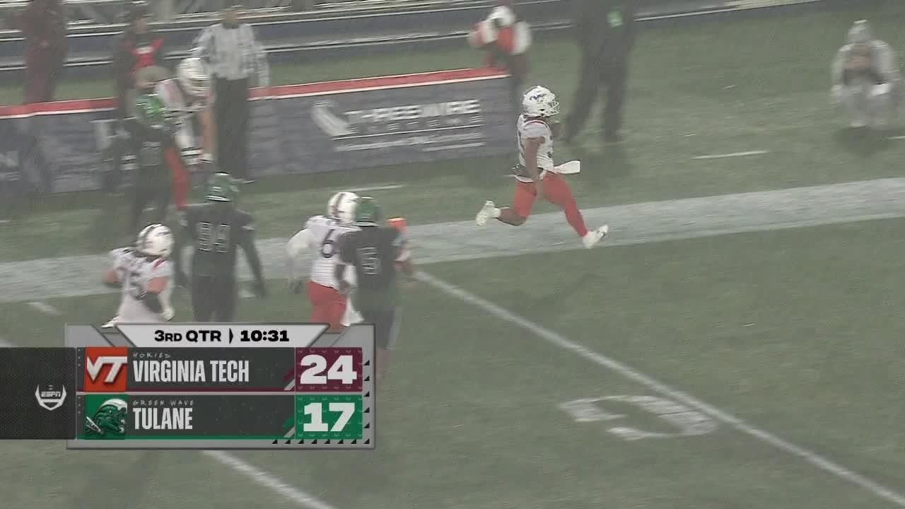Kyron Drones' big run sets up Bhayshul Tuten's TD for Virginia Tech - ESPN Video